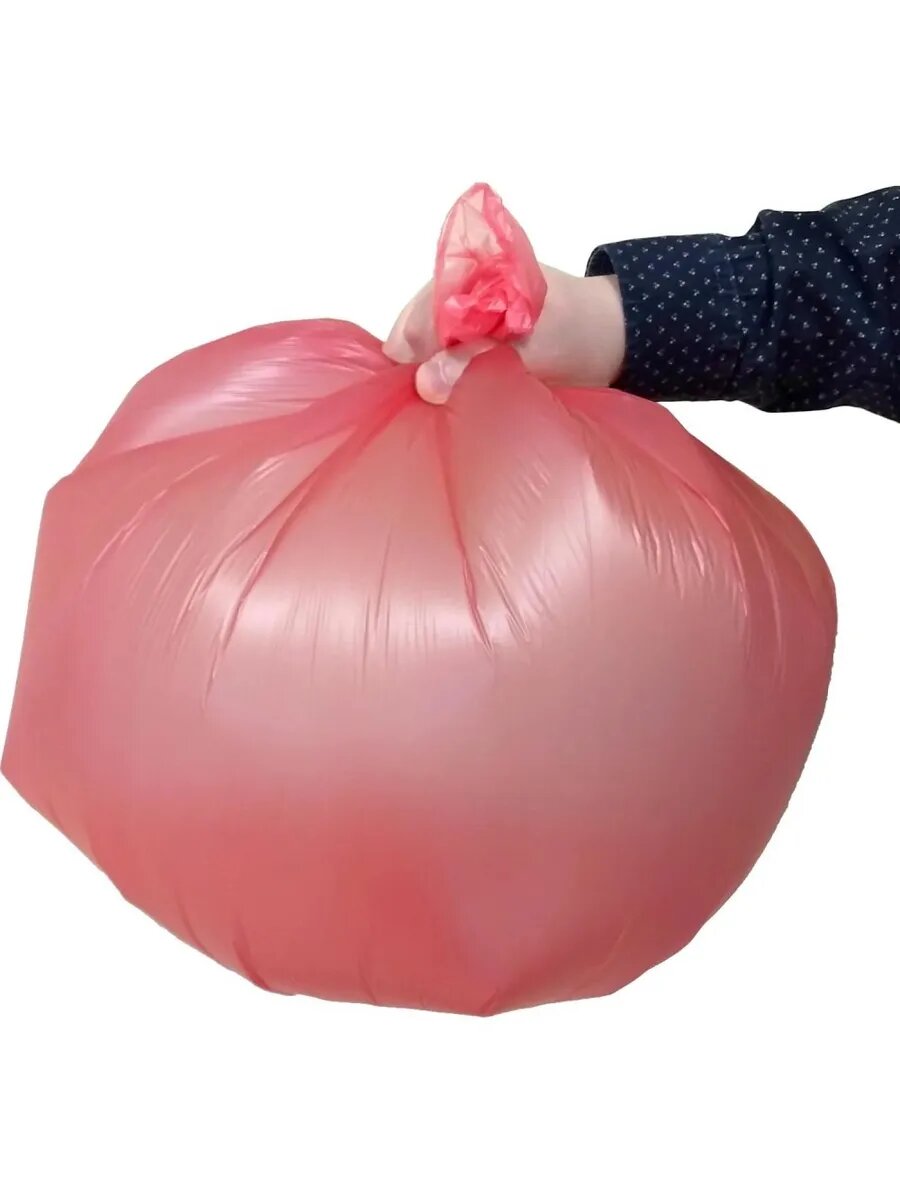 Прочные красные мешки для мусора 60л, 20 шт.