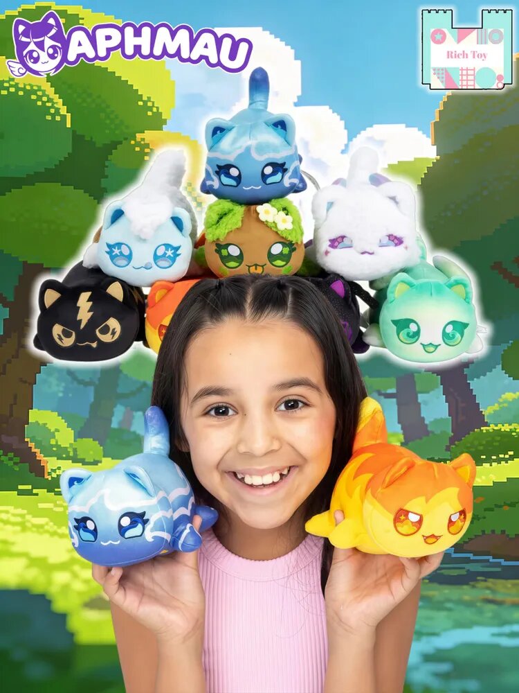 Фигурка Aphmau minecraft MeeMeows, мягкая игрушка кошкаподарок для девочек 8-12 летсладкая вышивка
