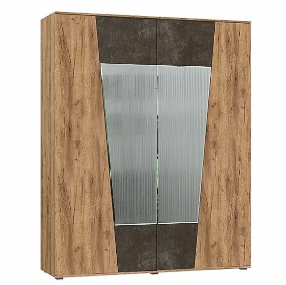 Соренто Шкаф 4-х ств (Дуб крафт/Бетон темный)