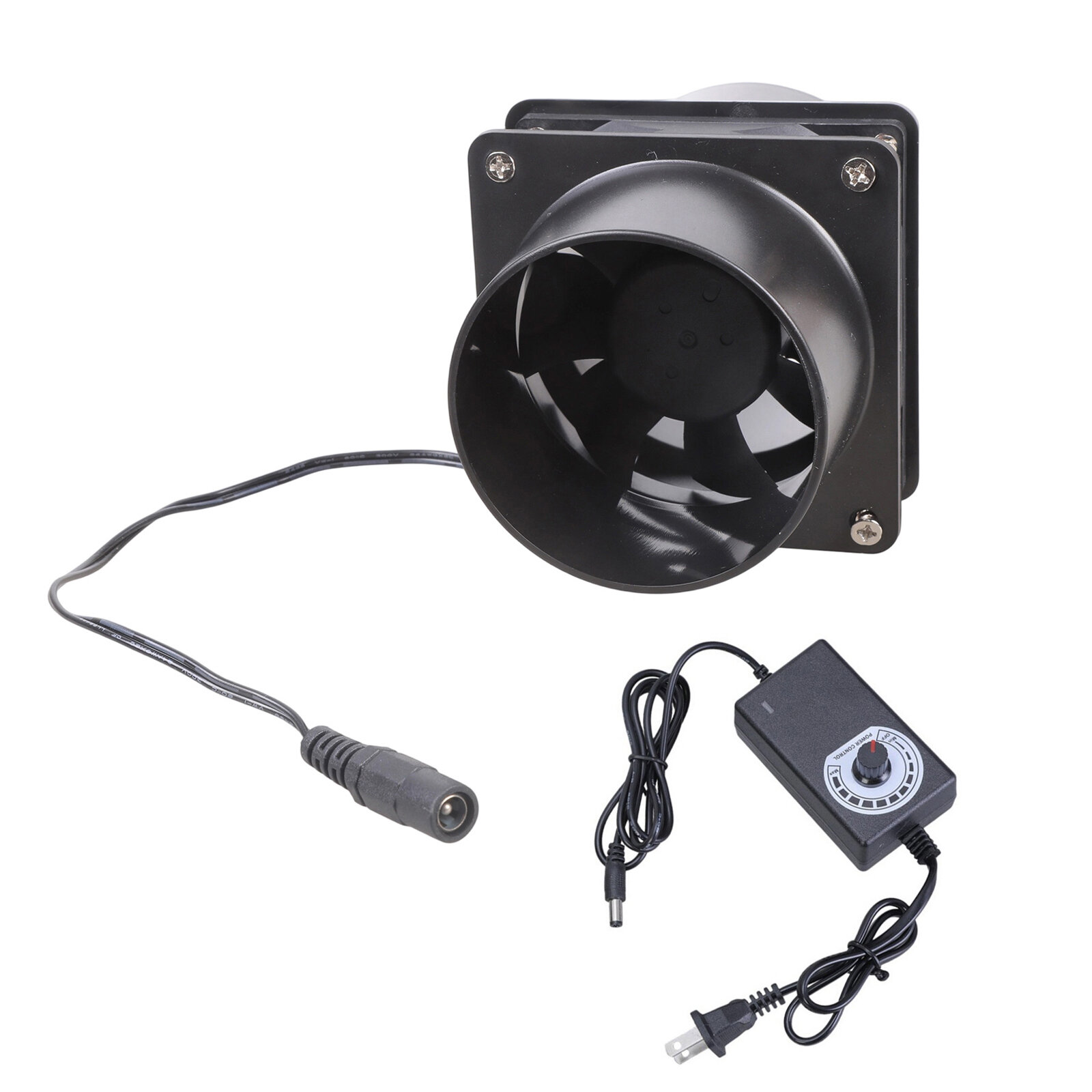 Комплект канального вентилятора 80мм с контроллером скорости 2 воздуховодами и 8 винтами