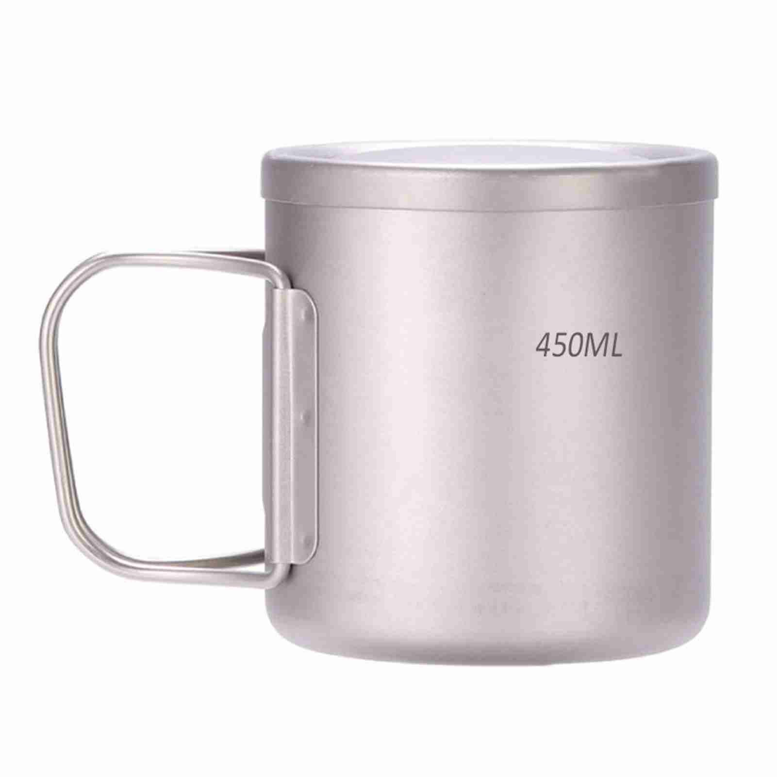 Двустенная титановая кружка для воды, кофе и чая объемом 220 мл/330 мл/450 мл/550 мл, подходит для дома, офиса, отдыха на природе, кемпинга, походов, пикника.