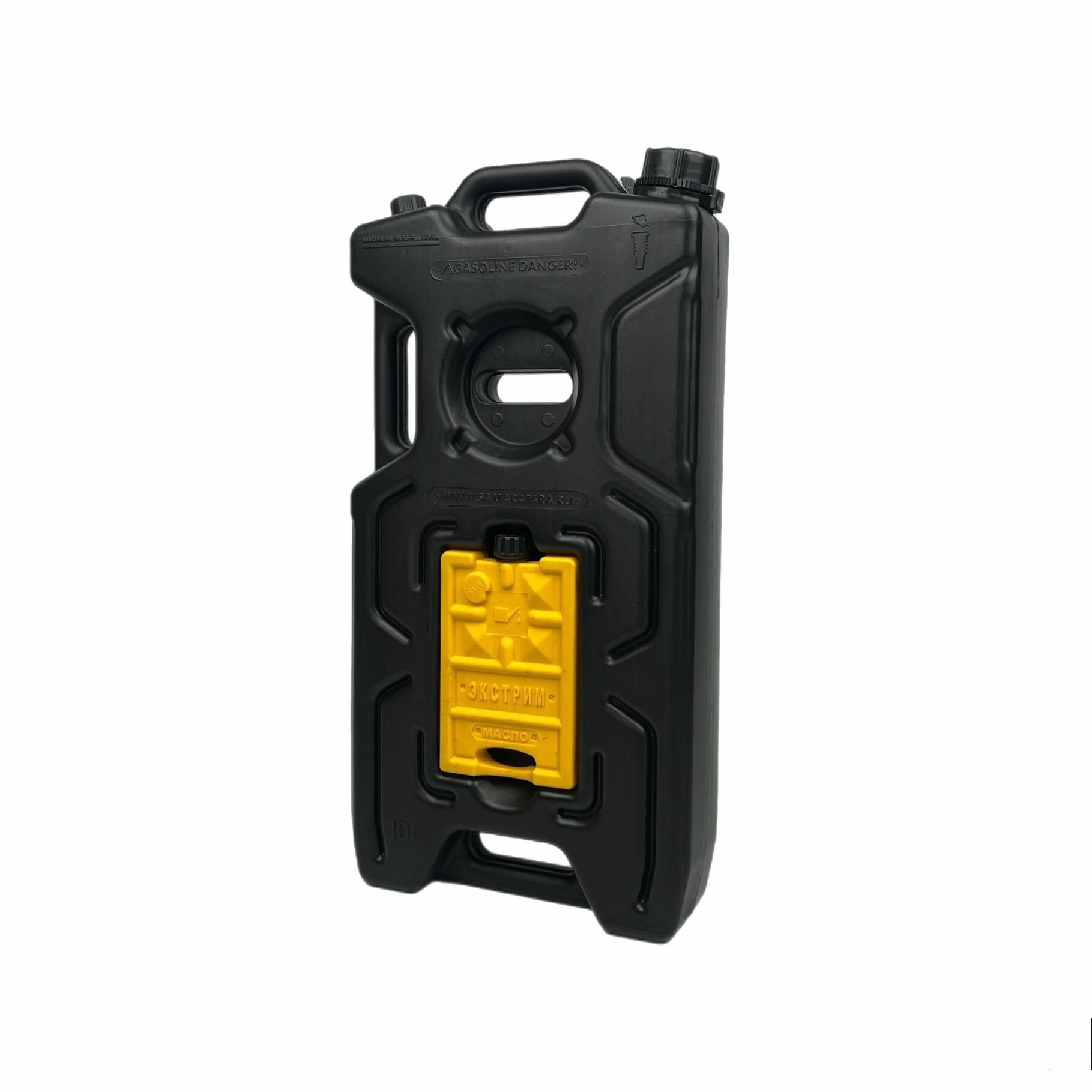 Плоская канистра экстрим 10 Л комбинированная (черная)