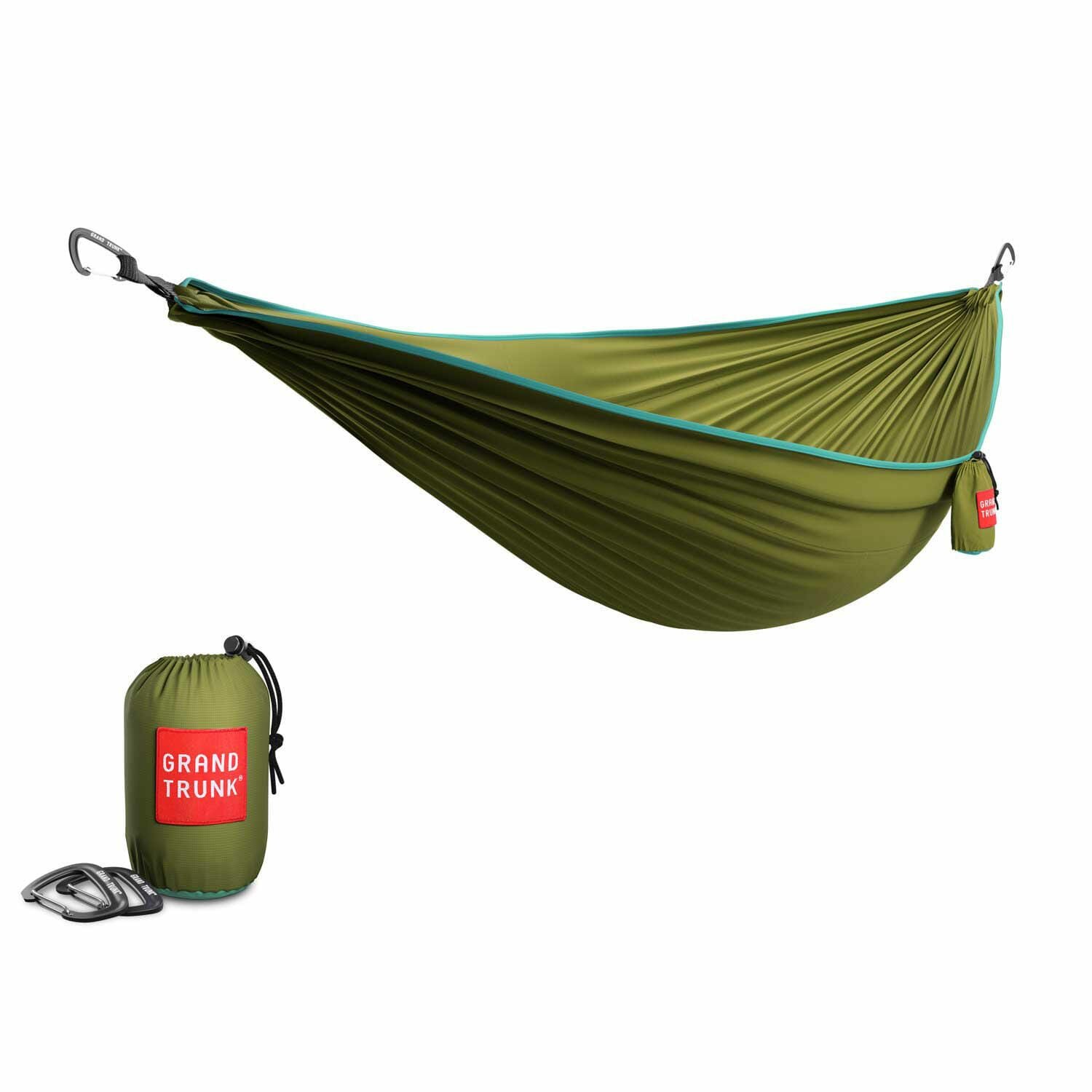 DECATHLON Гамак Grand Trunk Trunk Tech Double, зеленый/аква, 335 см x 200 см, нагрузка 226 кг