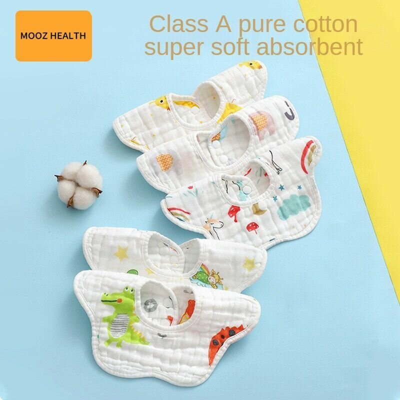 Новогодний подарок для малыша: 5 шт. слюнявчиков MOOZ HEALTH из мягкого хлопка 28x28 см