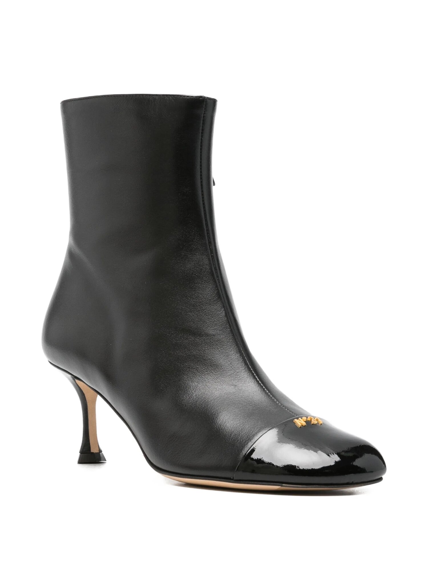 Ботинки N° 21 Cap-toe leather boots, размер 38,5, черный — фото 1
