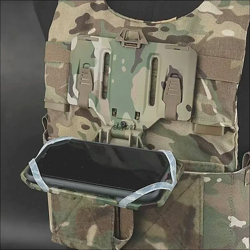 Тактический держатель для мобильного телефона на бронежилет с креплением MOLLE, складная навигационная панель для смартфона, навигационная доска - чехол для телефона на тактический жилет