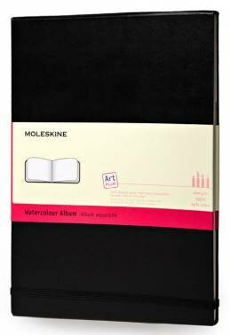 Блокнот для акварели Moleskine 90х140 мм, 60 стр, твердая обложка черная (ARTMM803)