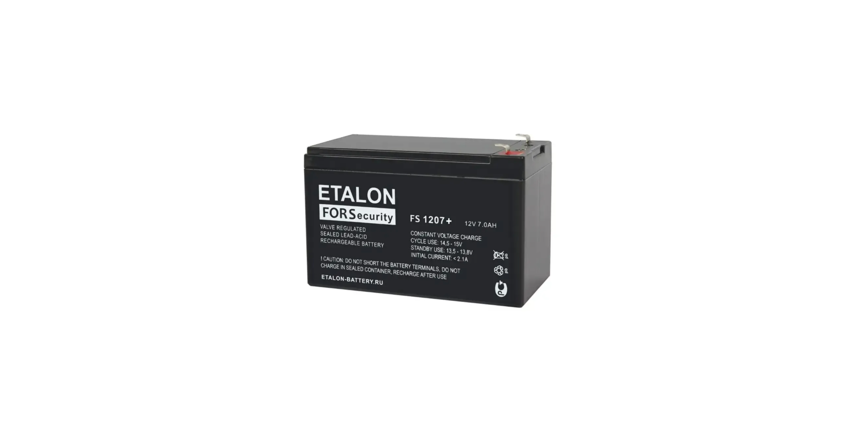 Аккумулятор 12В / 7+Ач Etalon ForSecurity Rechargeable Battery FS 1207+ для ИБП