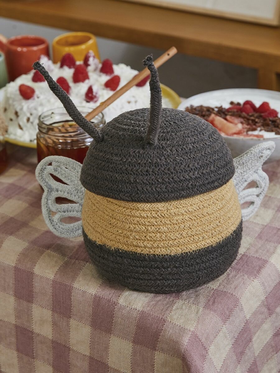 Корзина Lorena Canals "Пчелка", натуральный хлопок, ручная работа, 15x15 см