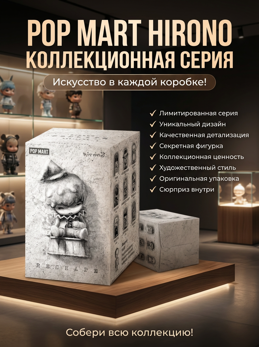 Коллекционная фигурка Слепая коробка POP MART Hirono Reshape Series