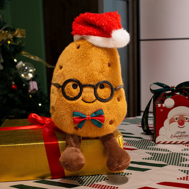 Забавная рождественская плюшевая игрушка в виде картошки и арахиса, рождественская кукла в вареном яйце, рождественский подарок для детей и девочек.