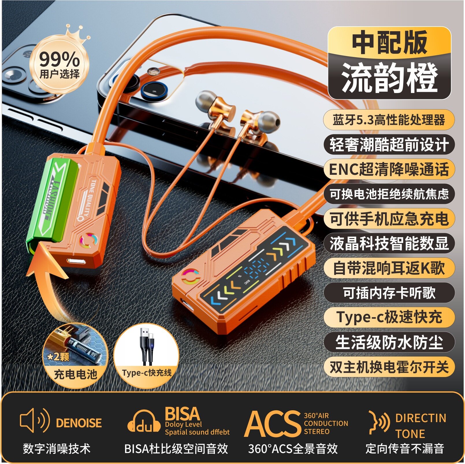 Замена батареи B15 для Bluetooth наушников, сверхдолгий срок службы батареи, спортивный шейный ремешок, тренд на TikTok, кросс-бордерные спортивные стереонаушники