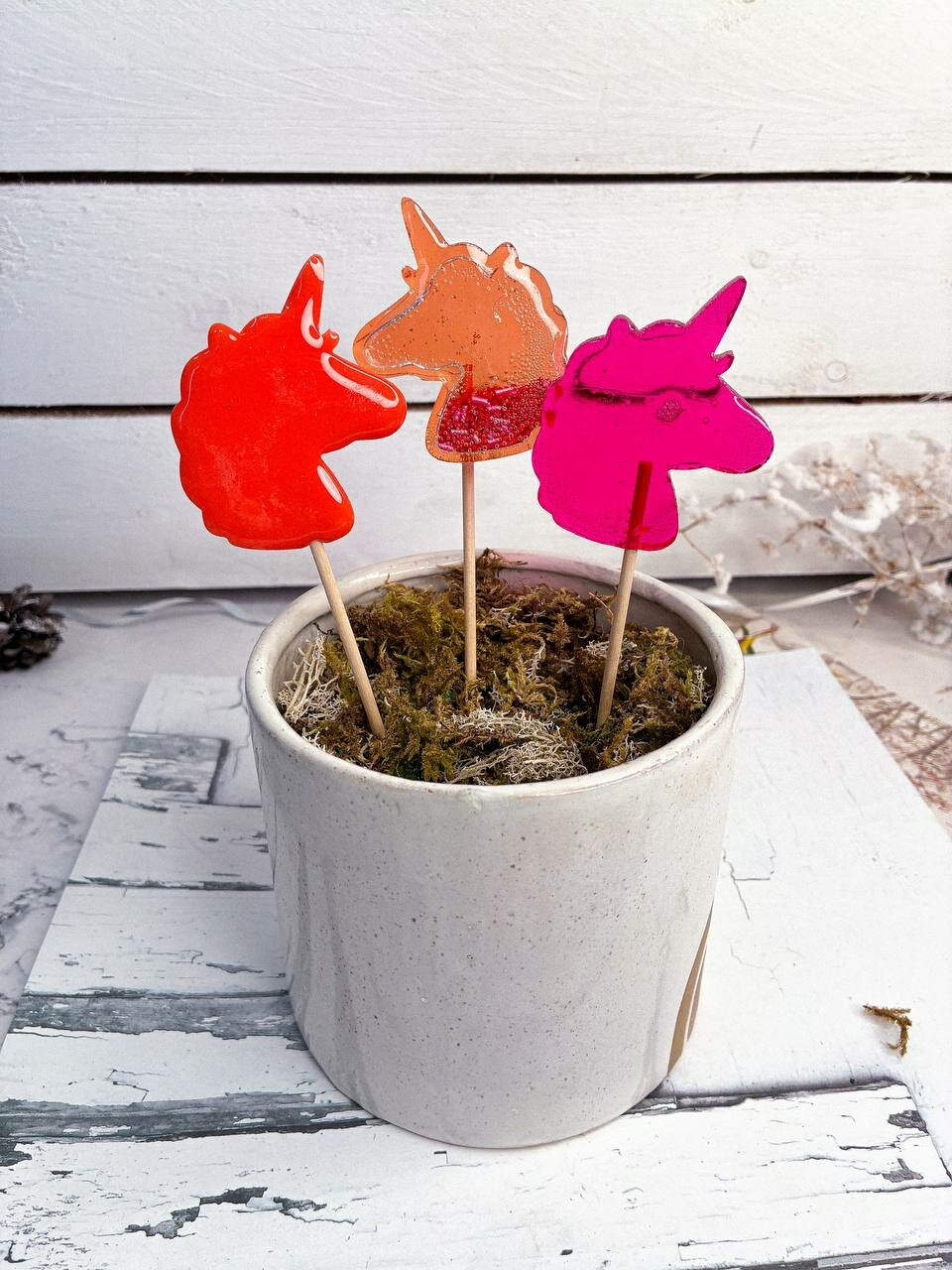 Украшение для торта, леденцы из изомальта, единороги