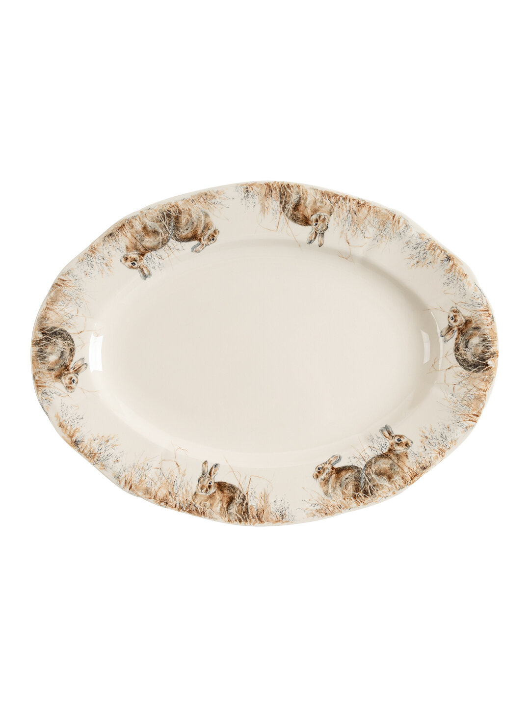 Блюдо овальное Gien Sologne, 39.3x29 см, фаянс, Франция, коллекция Sologne