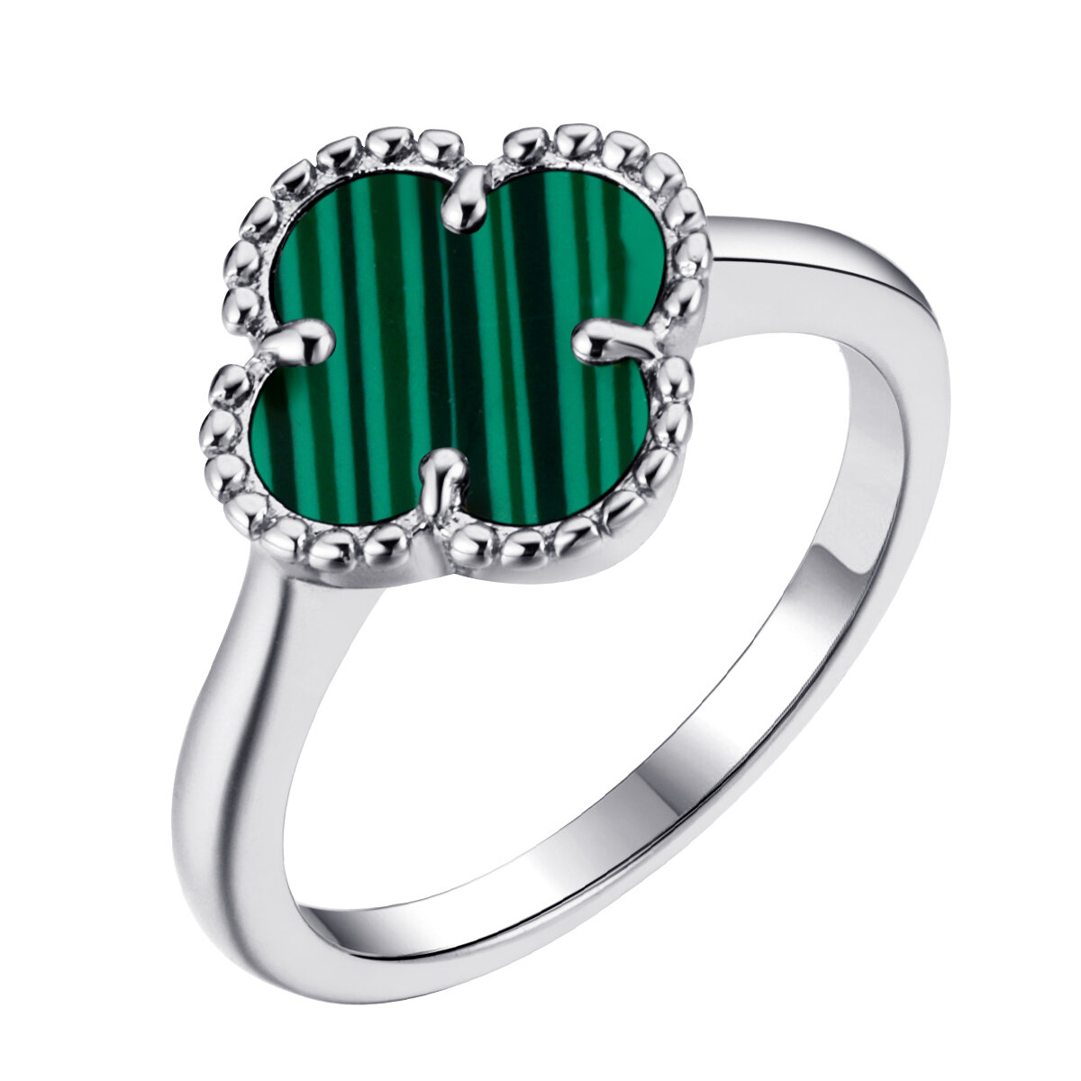 Кольцо, серебро, 925 проба, малахит