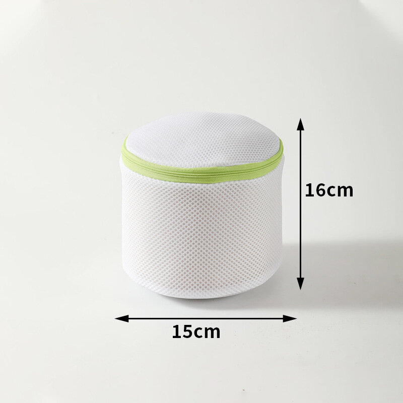 Мешок для стирки бюстгальтеров, белый с зеленой молнией, машинная стирка для защиты белья