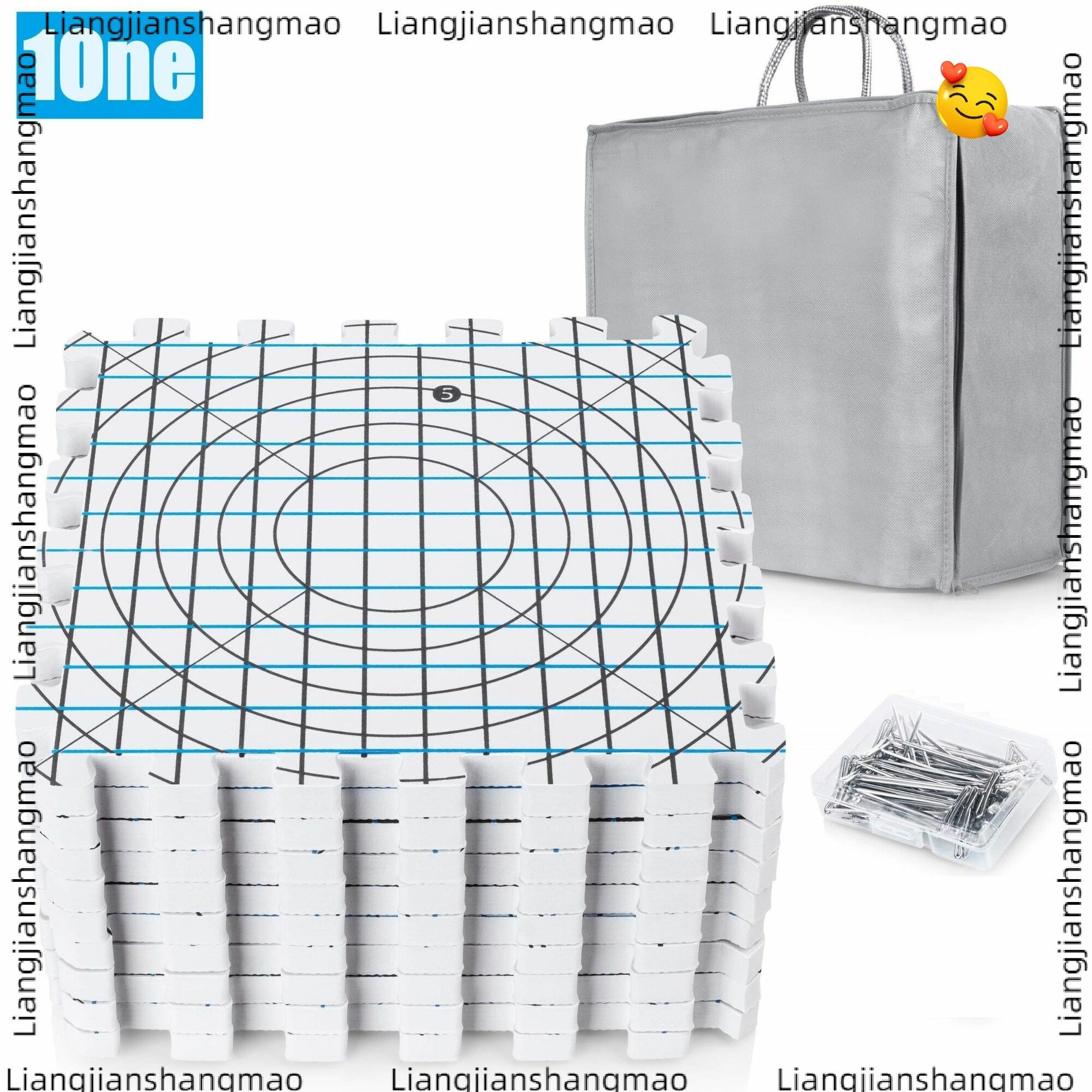 Эксклюзивный набор для творчества: 9 предметов, включая иглы 100 Т и сумку для хранения, с плотным блокирующим ковриком для вязания крючком и кружева