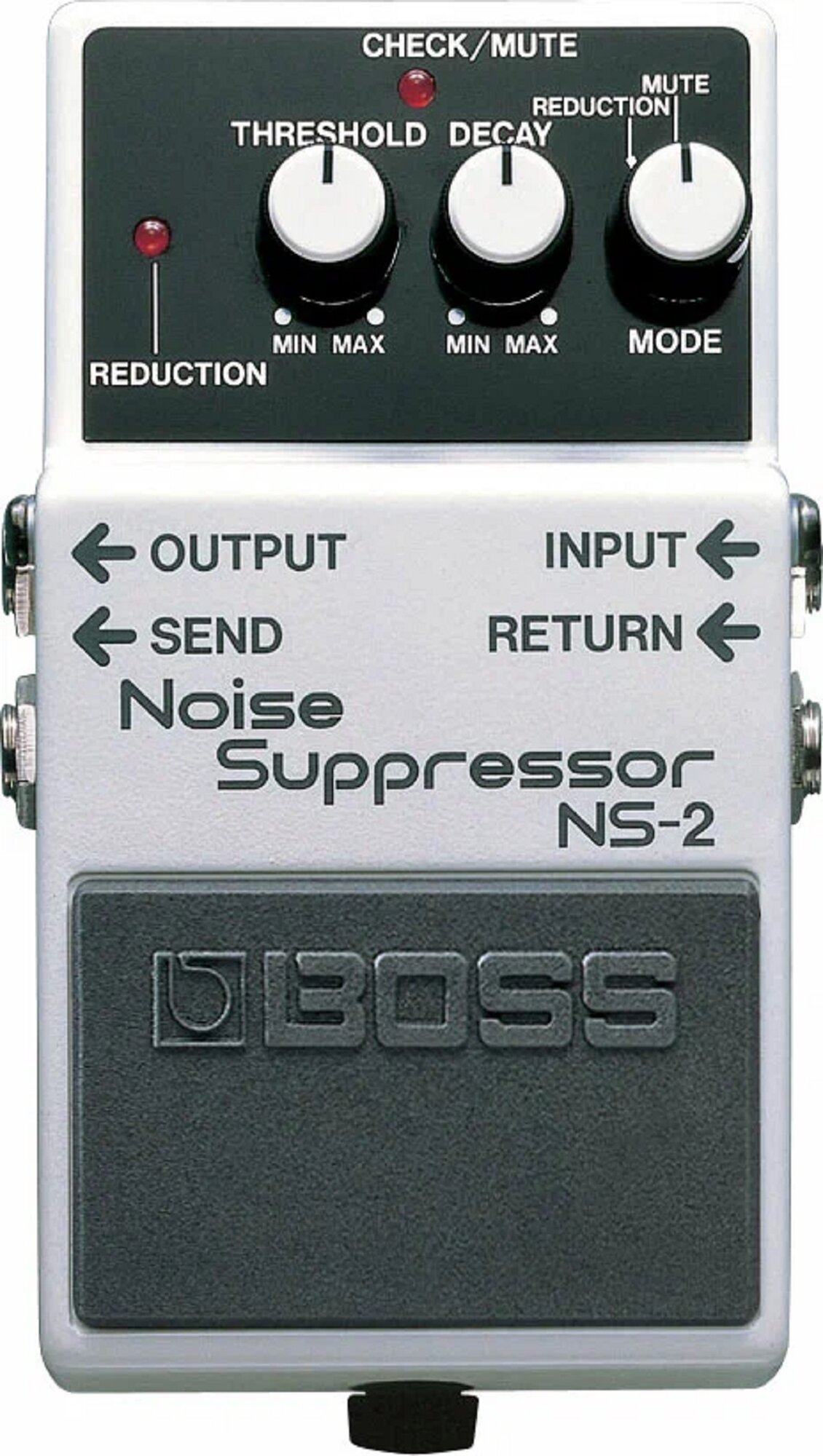 Педаль Boss NS-2 Noise Gate, шумоподавление, питание от батареи, белый