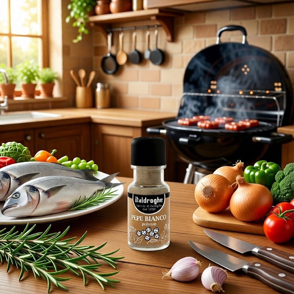 Перец белый молотый, Italdroghe, 50 грамм, Италия, для рыбы и мяса