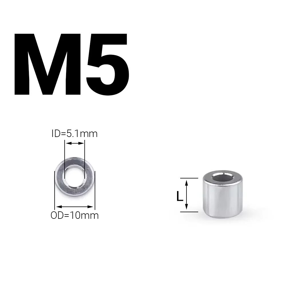 Алюминиевые проставки M3 M4 M5 M6 M8 BULK-MAN 13.20mm, M5 (10mm OD)