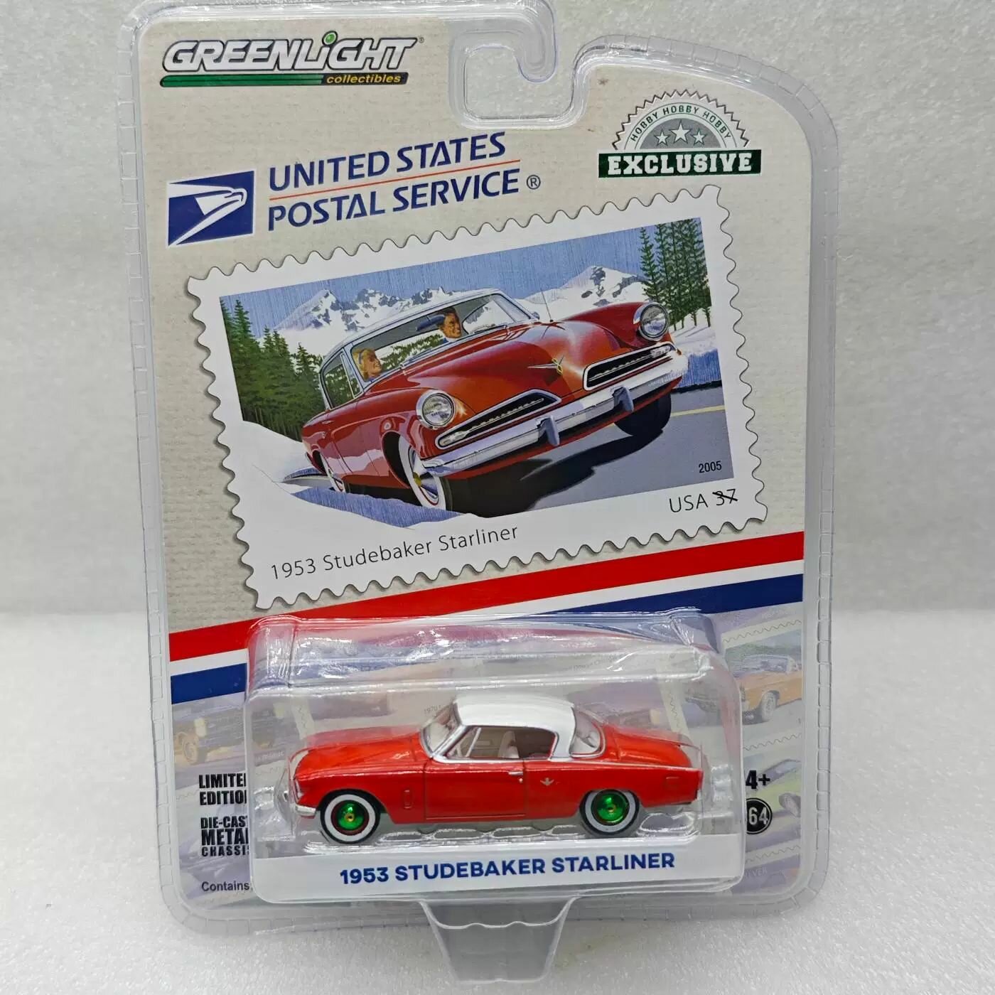 Машинка Green Light MODEL 1:64 1953 STUDEBAKER STARLINER Die-cast Alloy Model Collection Toy Children Gifts