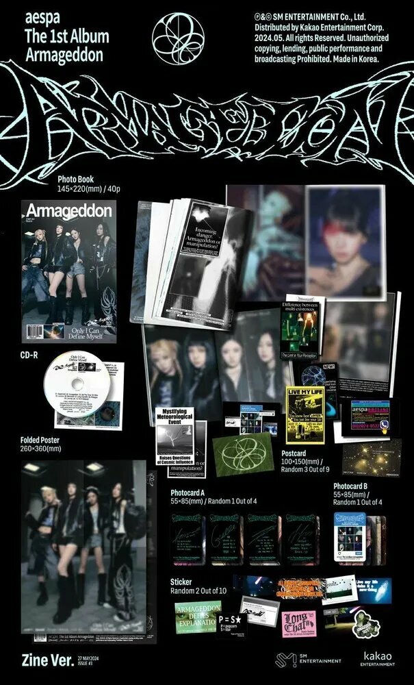 Музыкальный диск BLACKPINK - Armageddon Zine Ver. CD Album 2024 выпуск, К-поп, S.M. Entertainment, Box Set, Корея — фото 1