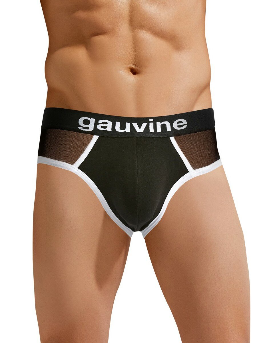 Мужские трусы джоки черные GAUVINE 4003хлопок/эластан XL (50)