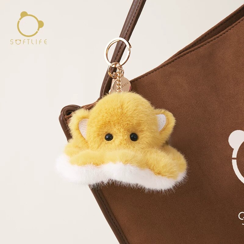 Softlife Октус Маленький Слоненок Плюшевый Брелок-Подвеска - Ярко-желтый, Милая Зверюшка Игрушка для Сумок, Ключей и