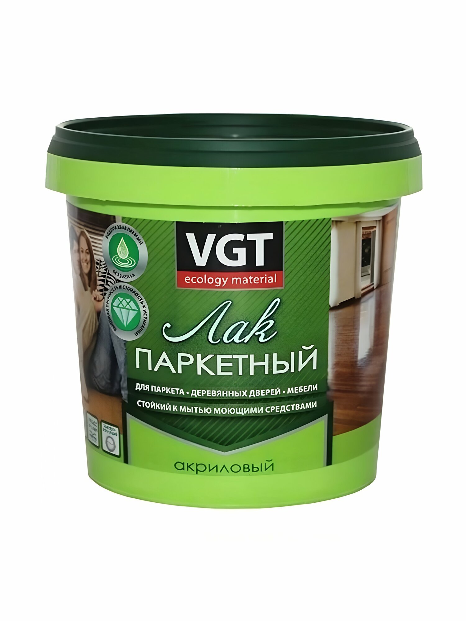 Лак паркетный VGT акриловый матовый для внутренних работ 0.9 кг — надежное покрытие для деревянных поверхностей