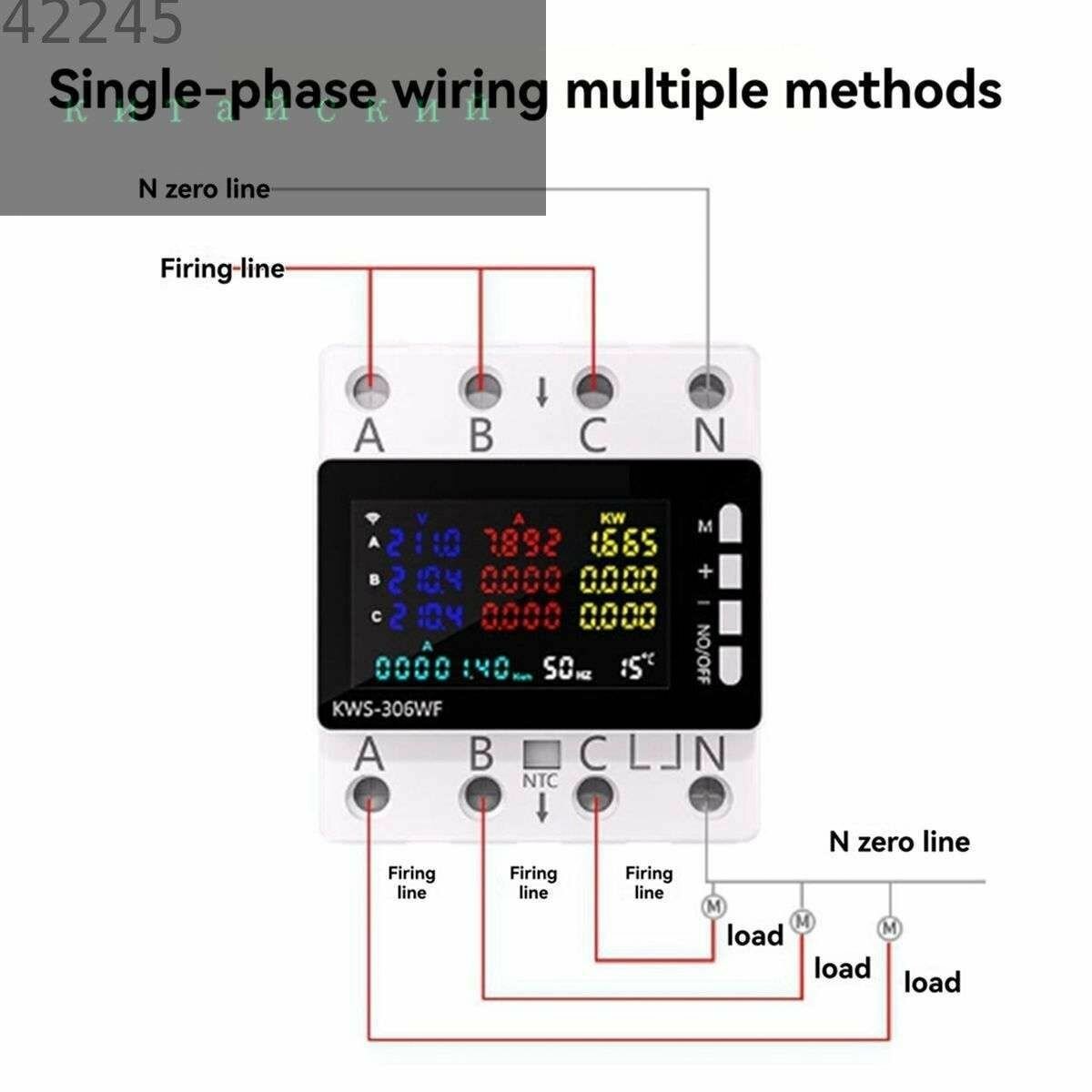 KWS-306WF WiFi Интеллектуальный Измеритель Мощности Напряжение Защи54678
