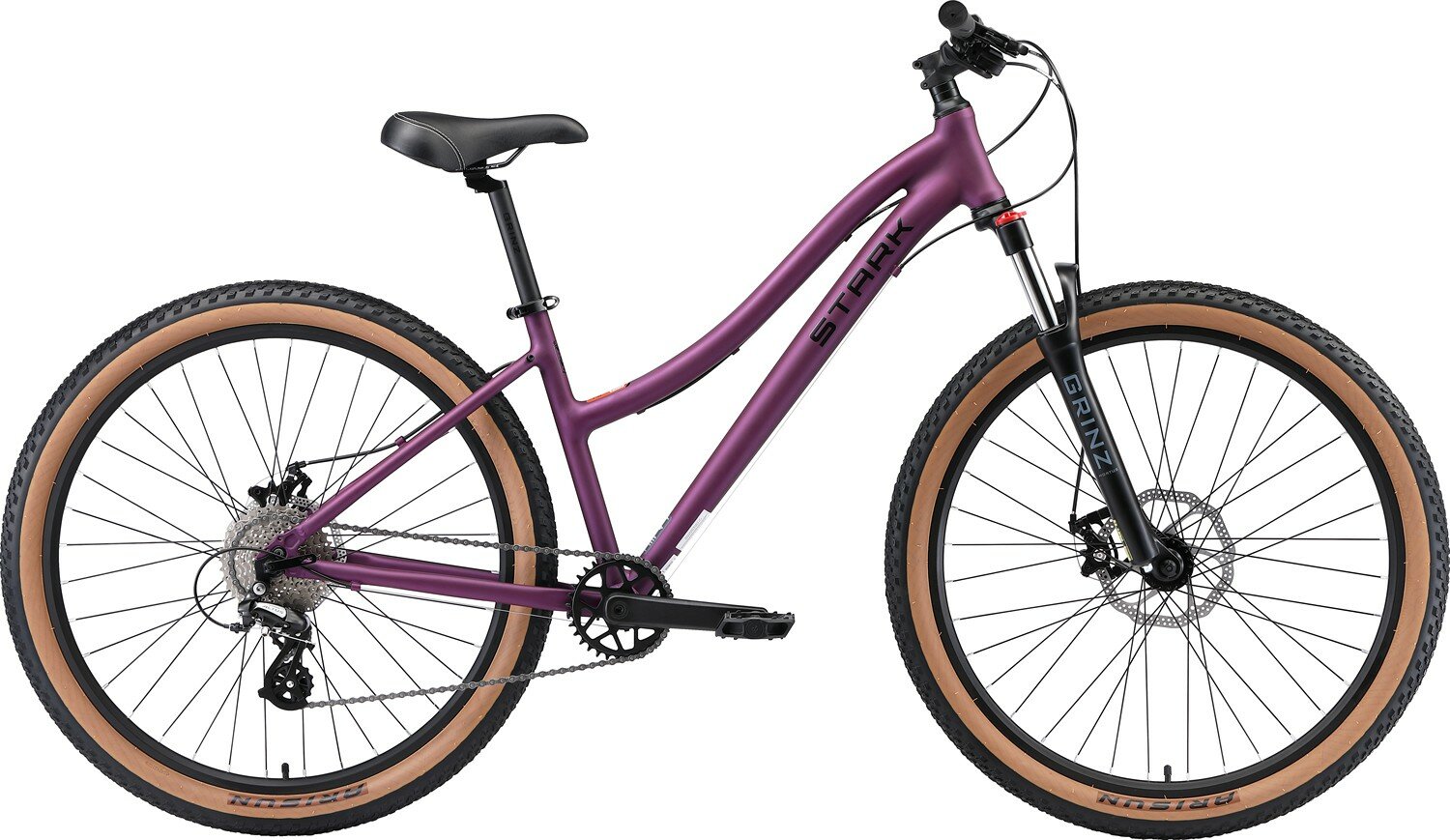 Велосипед женский Stark Luna 27.1 D (2026), алюминиевая рама, размер L, цвет Сливовый Матовый/Черный