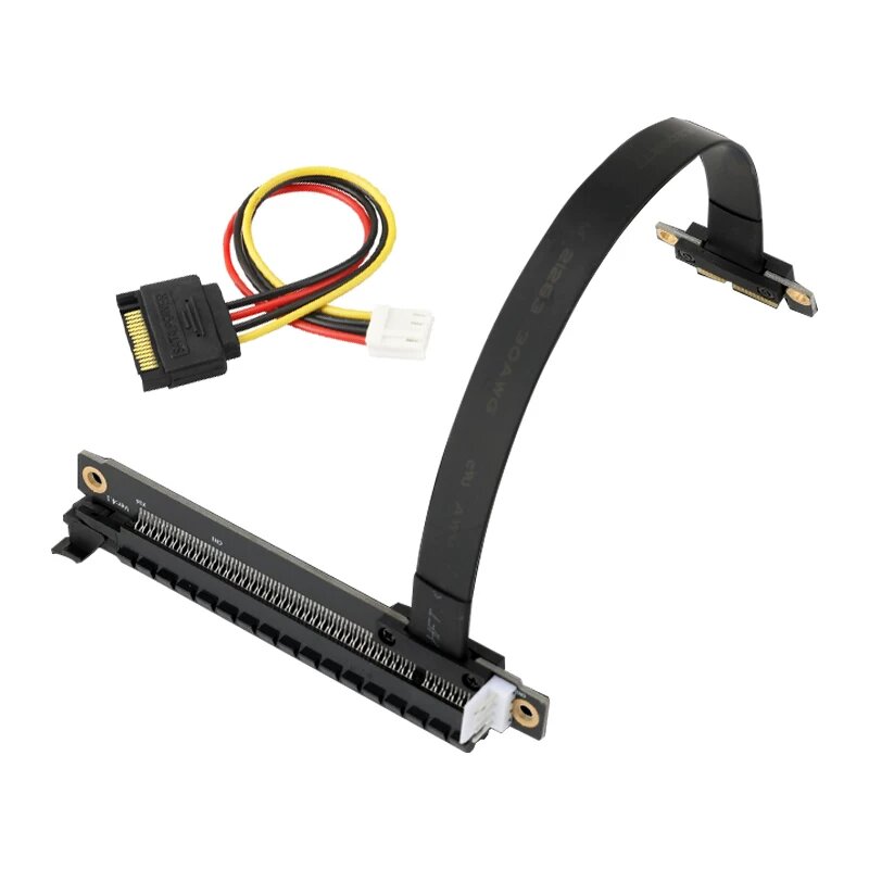 Кабель-удлинитель PCIEx1 на x16 для видеокарты с блоком питания, адаптер PCI-E для подключения внешней видеокарты с