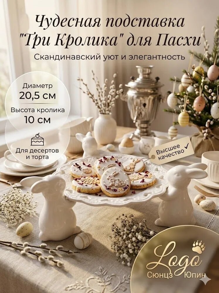 Блюдо сервировочное, 1 шт, Доломит Белый зайка Красивый цвет, диаметр 20.5 см