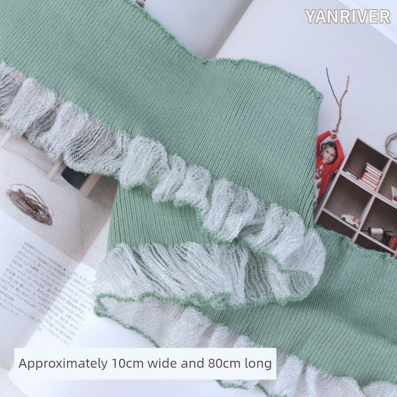 Прозрачные рифленые трикотажные эластичные тесьмы для одежды с волнистыми краями и кружевной тесьмой из рифленой ткани.