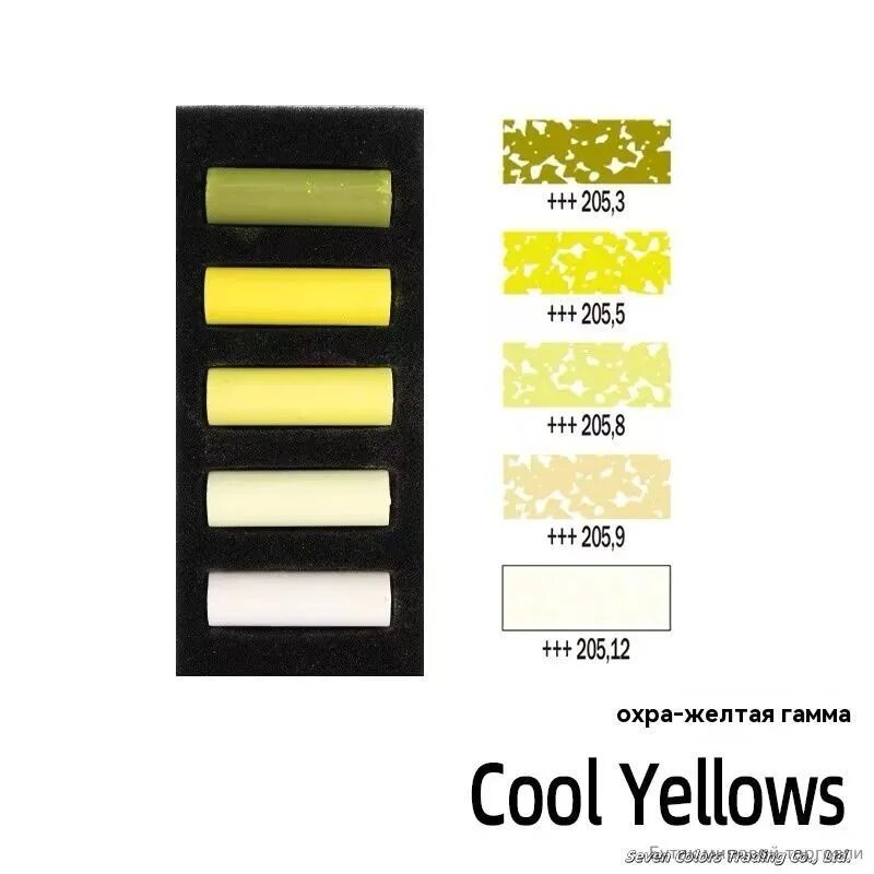 Пастель Rembrandt Cool Yellows Сухая пастель 5 цветов Желтый для художников Мягкая и экстра мягкая картонная упаковка