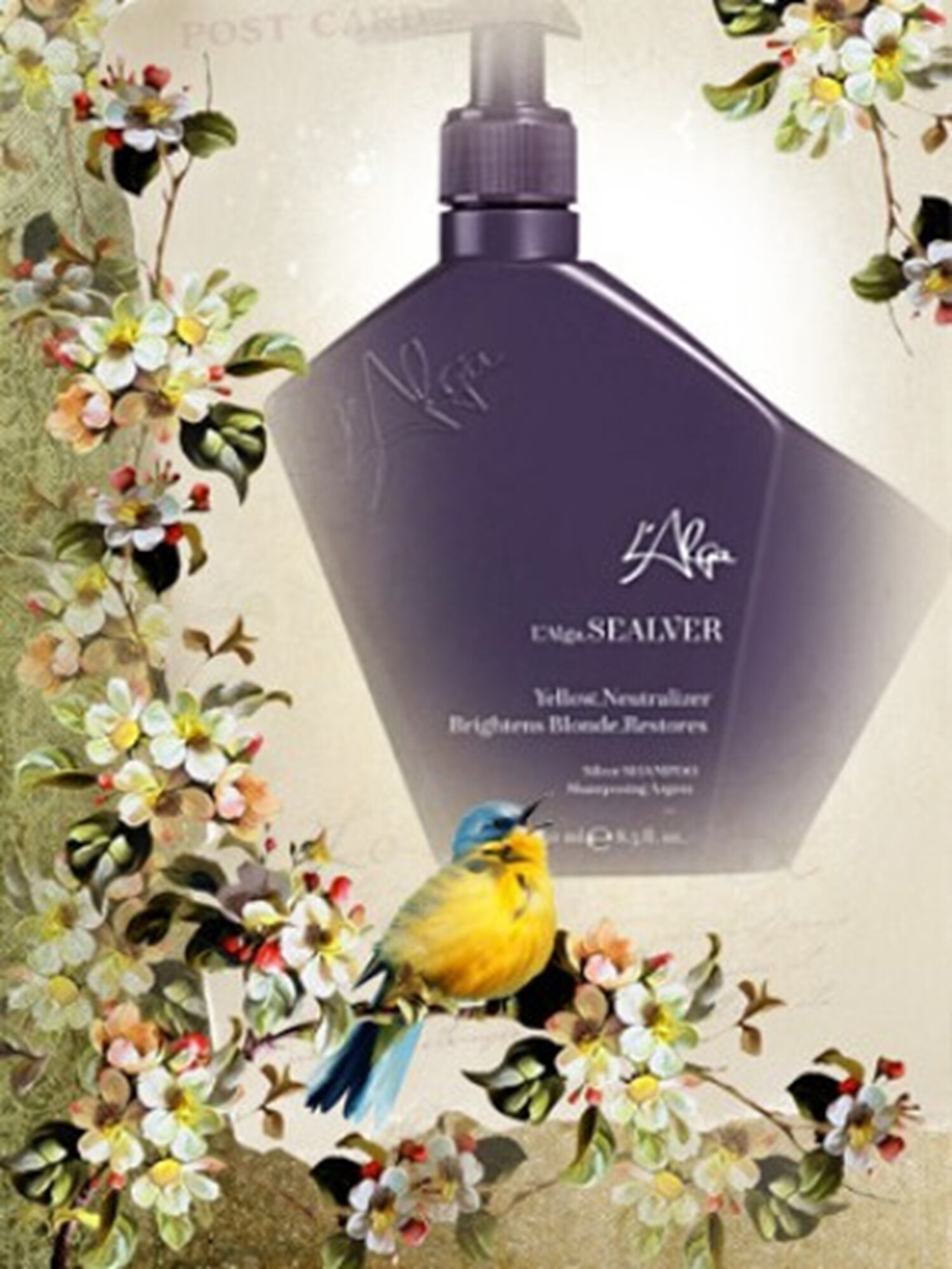 L'ALGA SEALVER Шампунь для нейтрализации желтизны Silver Shampoo 250 мл