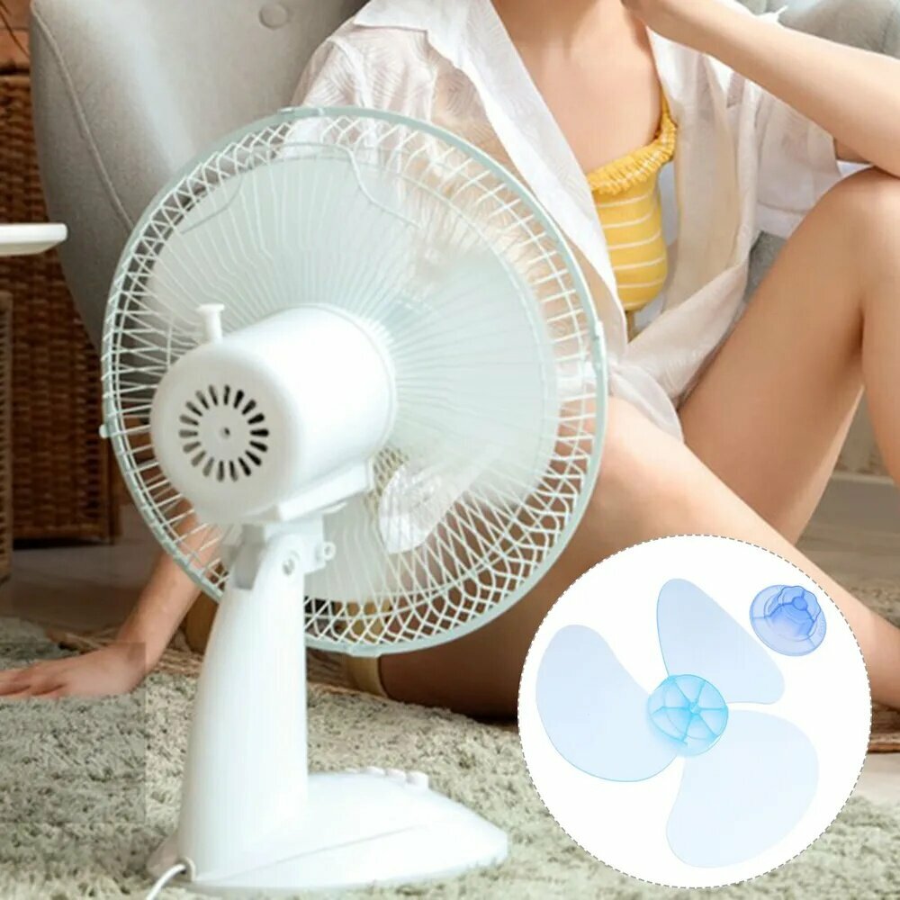 Пропеллер из прозрачного пластика синий, лопасти вентилятора для настольного электровентилятора 12 дюймов