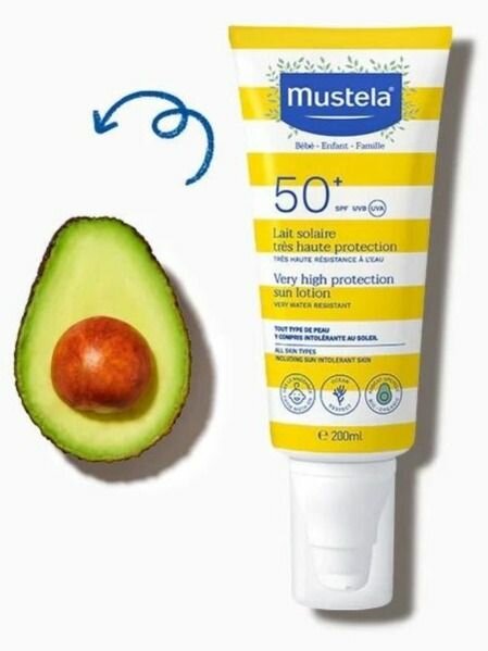Mustela Солнцезащитный крем SPF 50+, 200 мл высокая защита для чувствительной кожи детей, с рождения