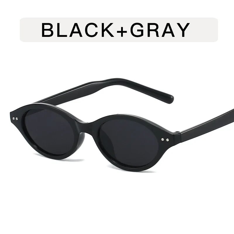 Черные овальные очки Black Gray
