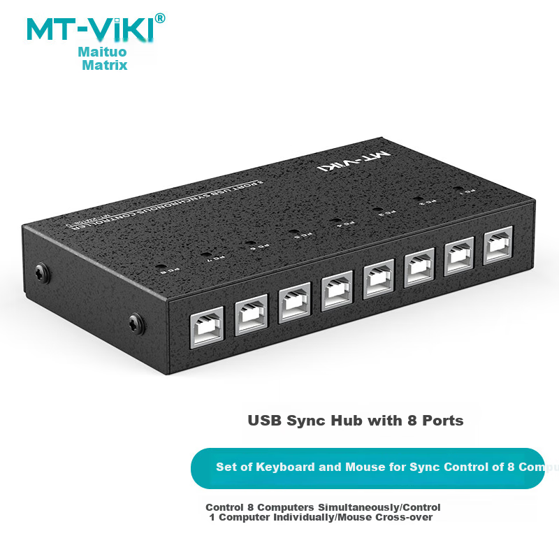 MT-Viki 8-портовый USB-синхронизатор 8-в-1 переключатель для управления клавиатурой и мышью MT-KM108 Модель：8-портовый