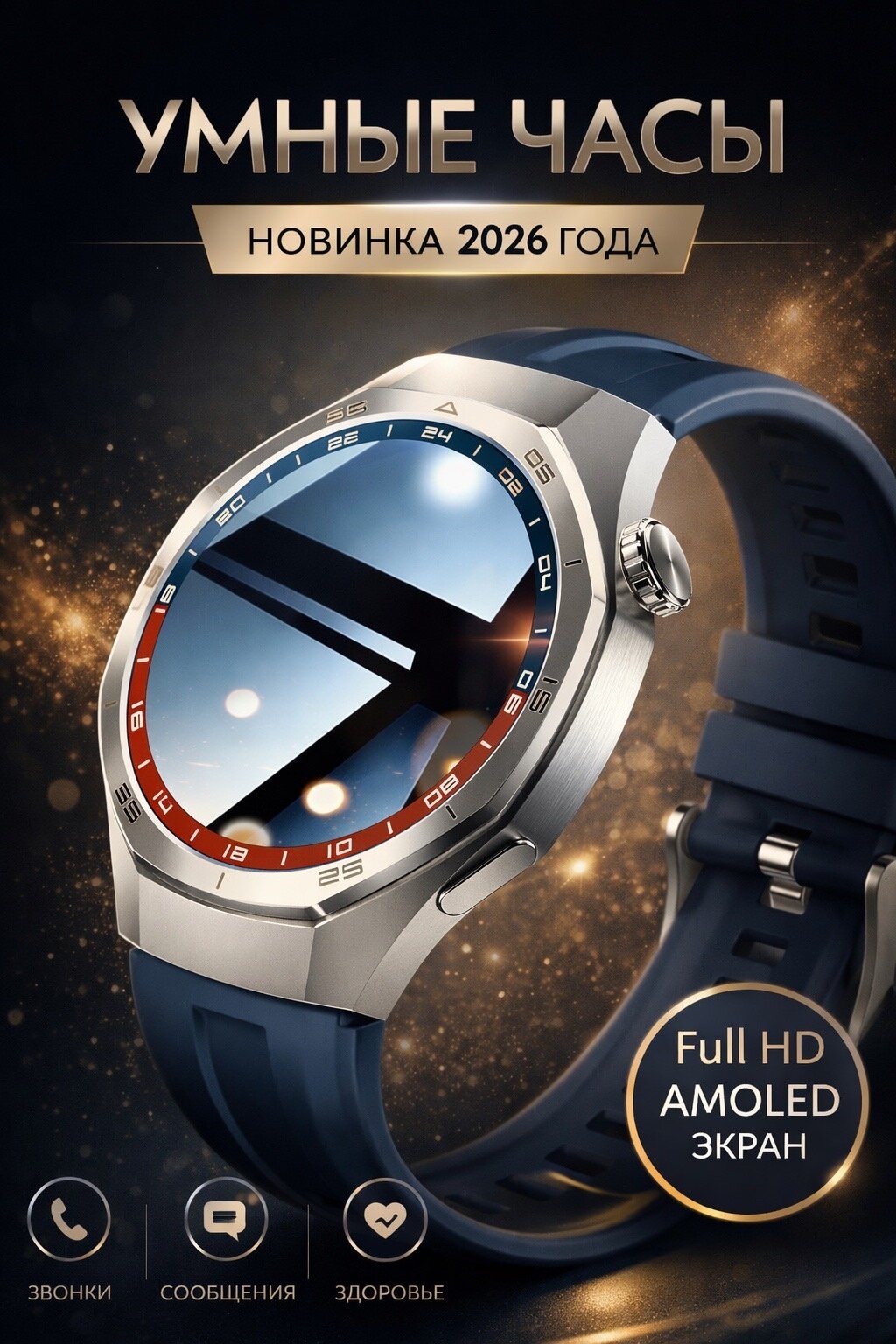 Смарт часы Мужские наручные, стальные, 2 ремешка, премиум качество