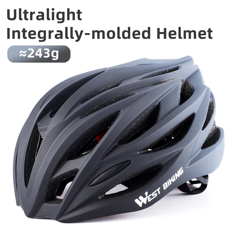 West Biking YP0708116-112 сверхлегкий велосипедный шлем черного цвета Gradient Black