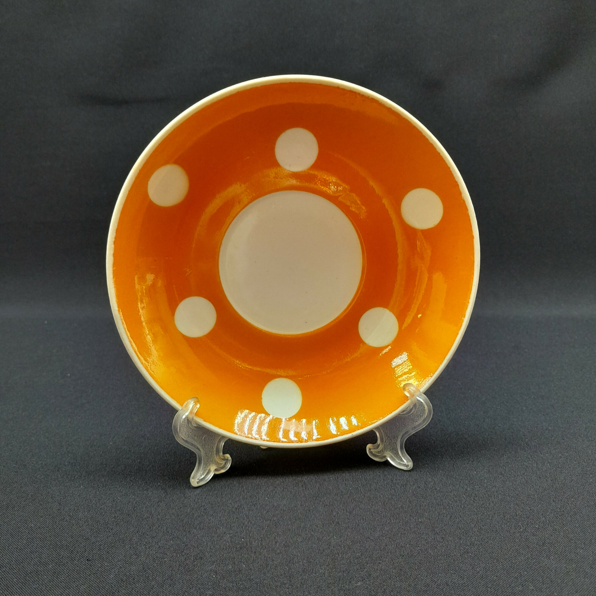 Винтажное чайное кофейное блюдце Вербилки, фарфор 16 см, СССР