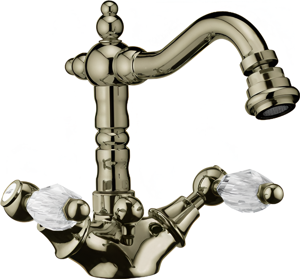 Смеситель для биде Alexandra AL710402065, латунь, бронза, высокий поворотный излив, ручки Swarovski, Webert, Италия