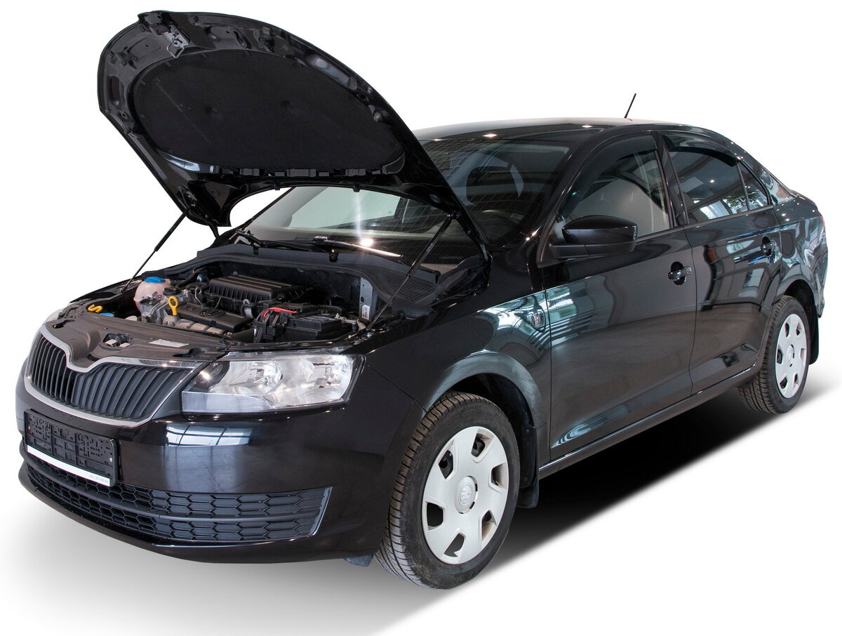 Газовые упоры капота АвтоУпор для Skoda Rapid I, II 2013-2020 2020-н. в./Volkswagen Polo VI лифтбек 2020-н. в, 2 шт, USKRAP012