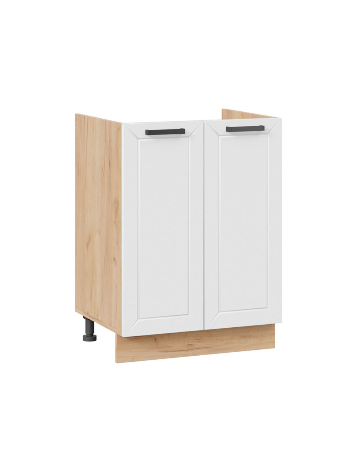 Кухонный шкаф под мойку 600 Альфа (белый) корпус крафт Huge Mebel. Ширина 600 Высота 840. Модули кухонные нижние Huge Mebel. Ширина 600 Высота 840