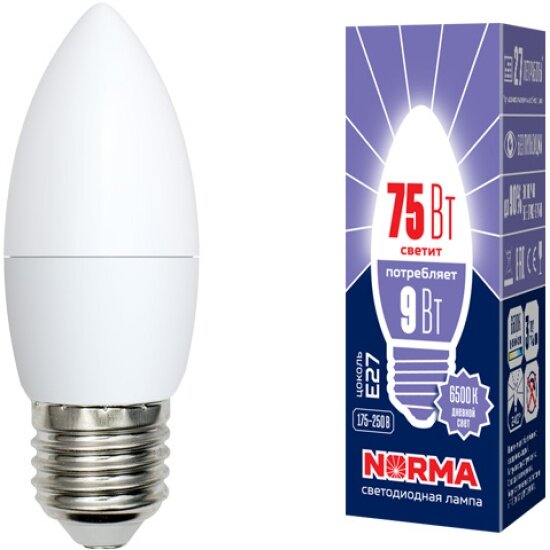 Светодиодная лампа Volpe LED-C37-9W/DW/E27/FR/NR