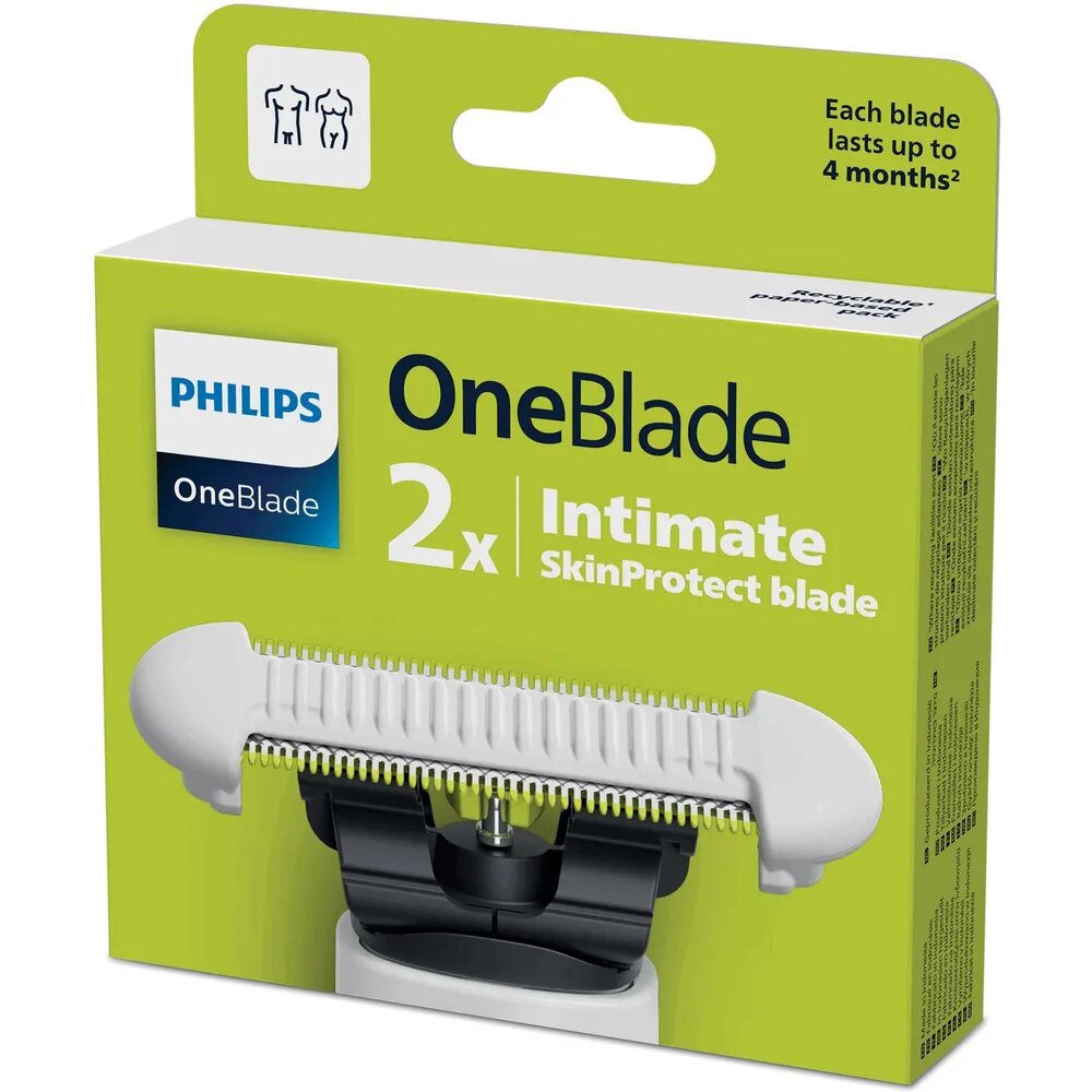 Сменное лезвие бритвы Philips OneBlade 2 x SkinProtect Blade QP229/50