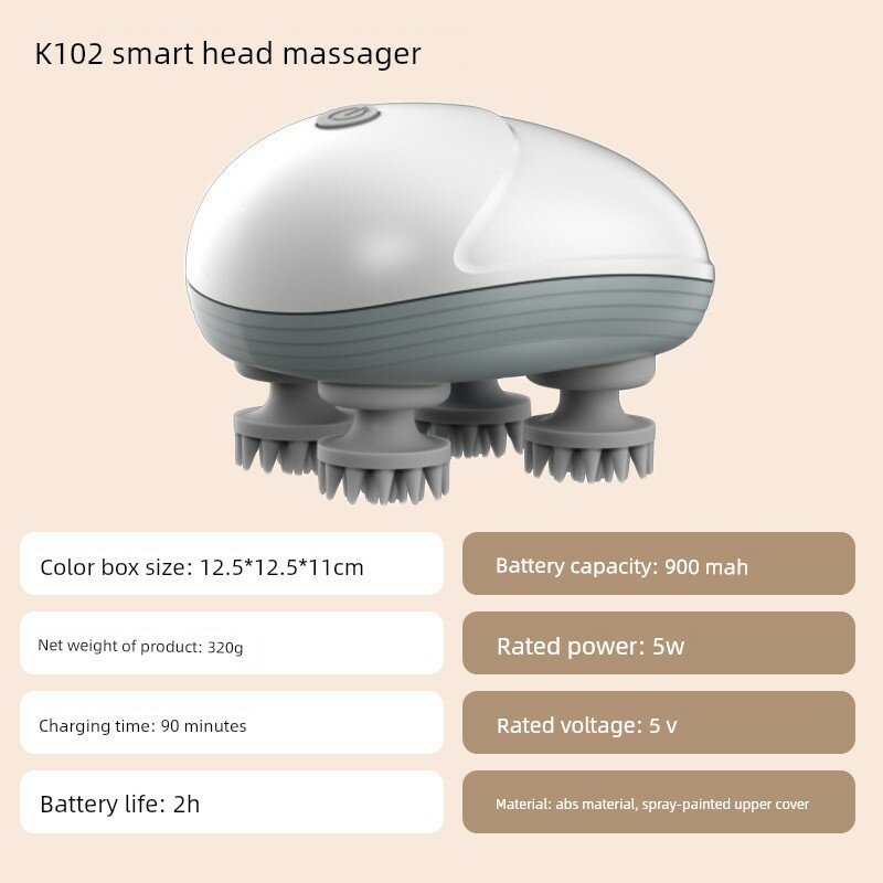 Массажер для головы для трансграничной торговли, электрический перезаряжаемый массажер для головы в форме осьминога,