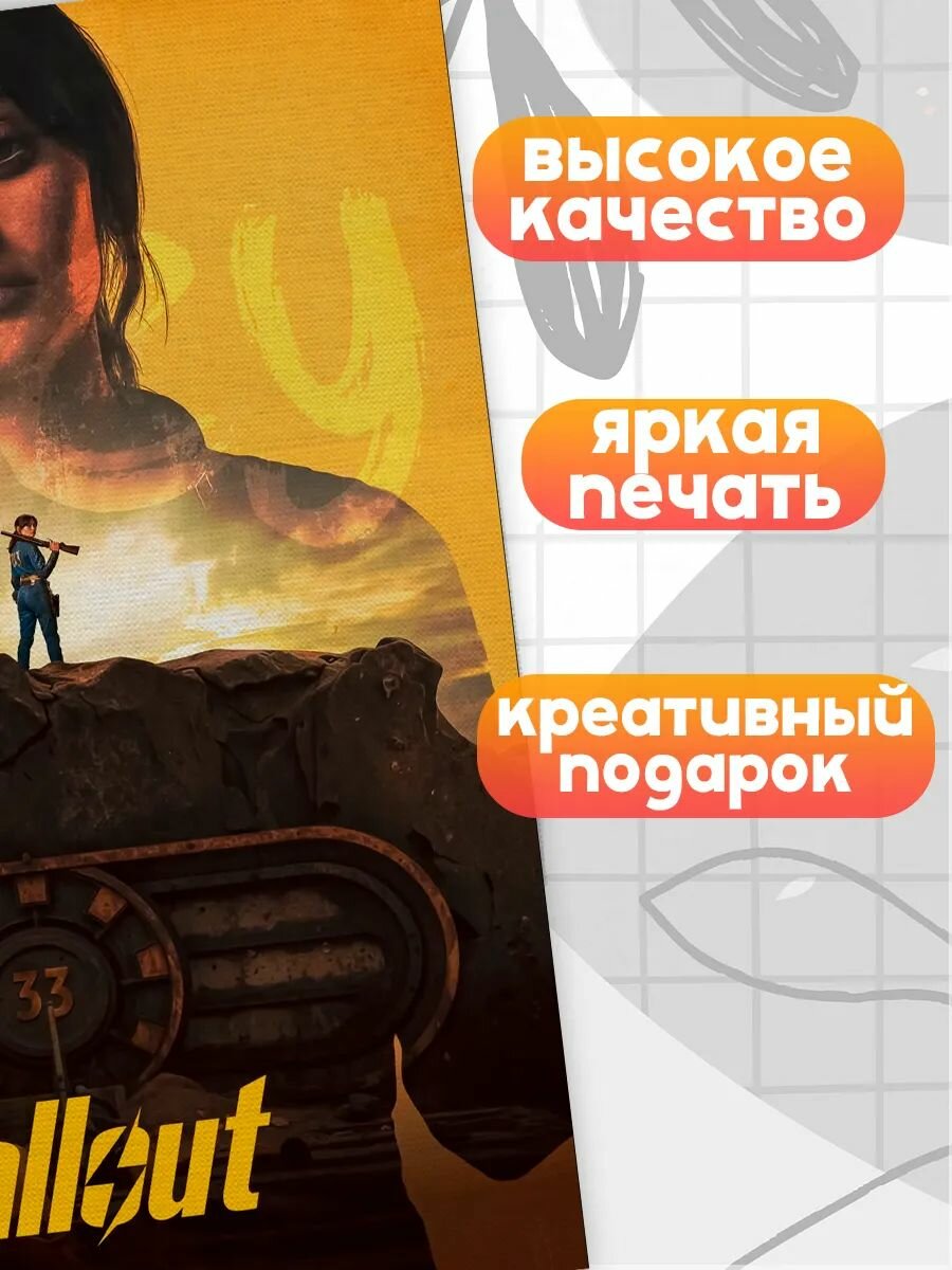 Картина на стену Fallout, на подрамнике, 1шт, 38х25 размер. — фото 1